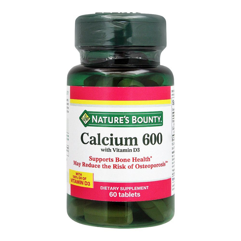 NATURE'S BOUNTY CALCIUM 600+ VIT D3 60 TABLETS | Rosh Medical Company