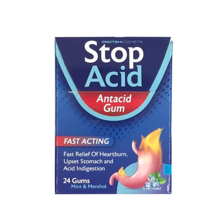 STOP ACID ANTACID GUM 24 GUMS | Rosh Medical Company