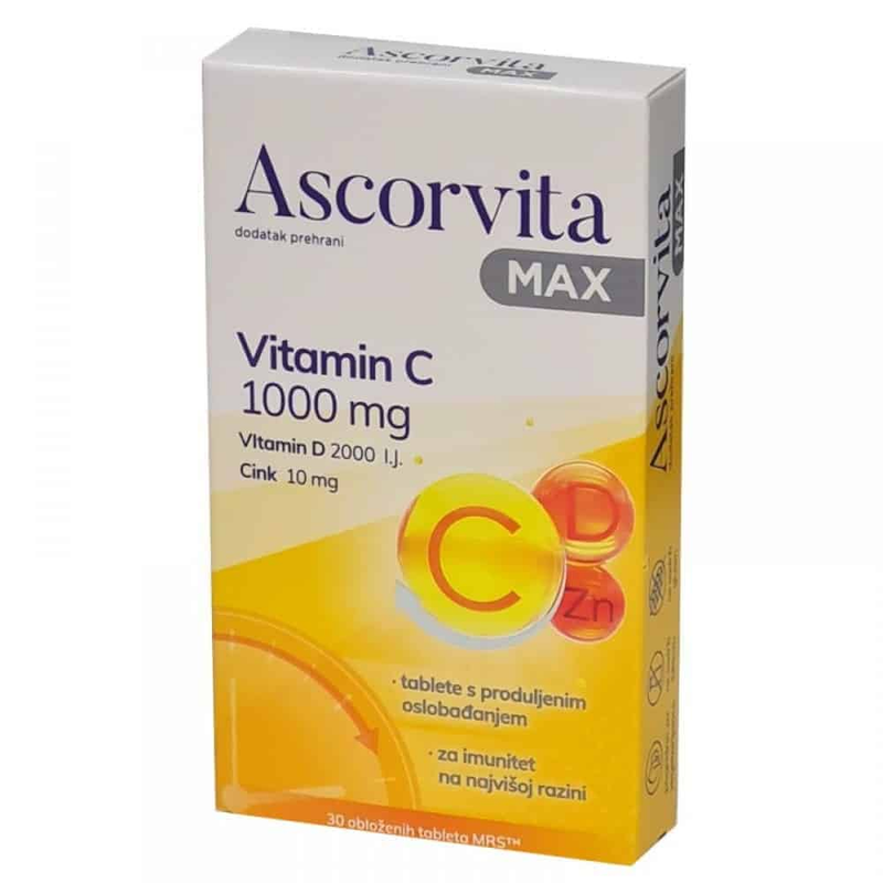 ZDROVIT ASCORVITA VIT. C 1000MG 30TABLETS | Rosh Medical Company